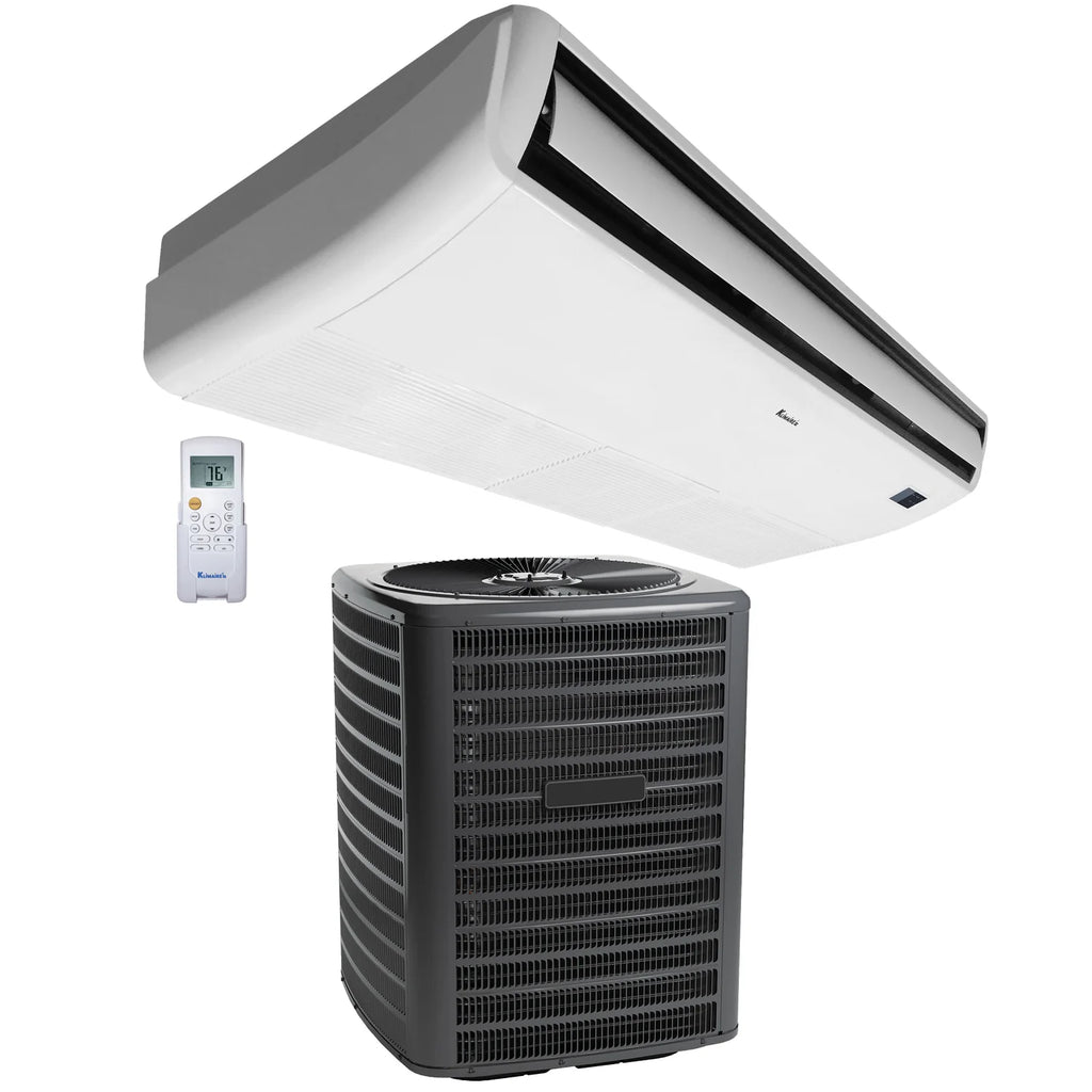 Klimaire 36,000 BTU Ductless Ceiling Suspended Unit With 36,000 BTU Up ...
