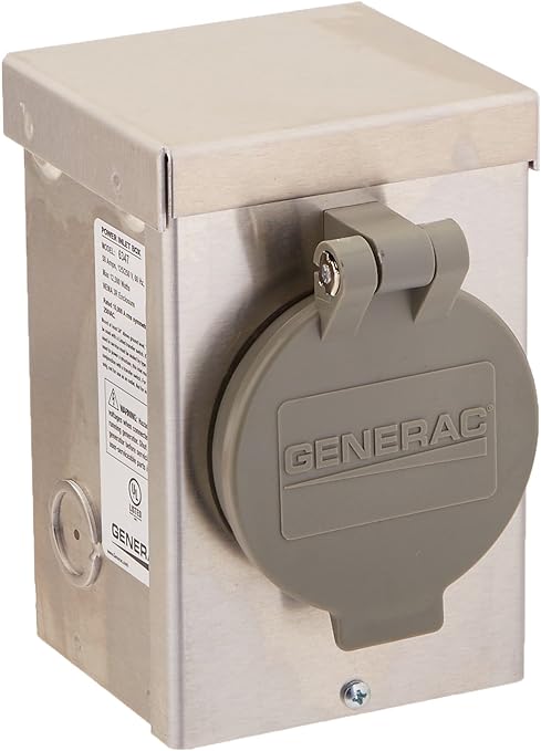Generac 50 Amp Power Inlet Box, 125/250V, Aluminum, Nema Cs6365 With ...